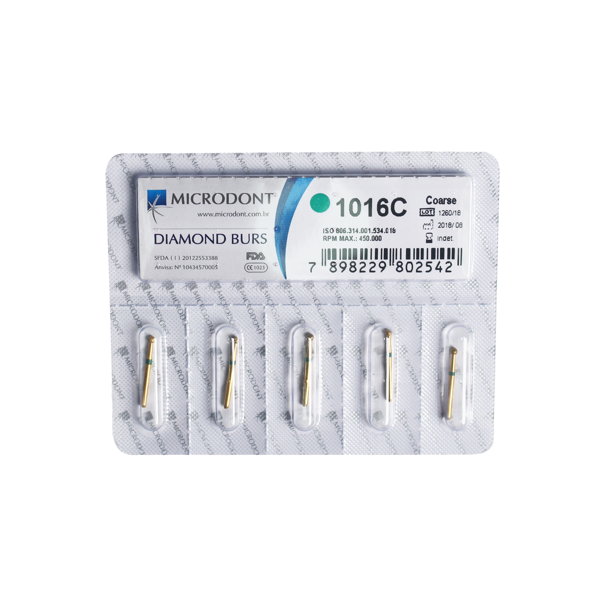 巴西微牙/MICRODONT 金刚砂车针 BR-31C,5支/板