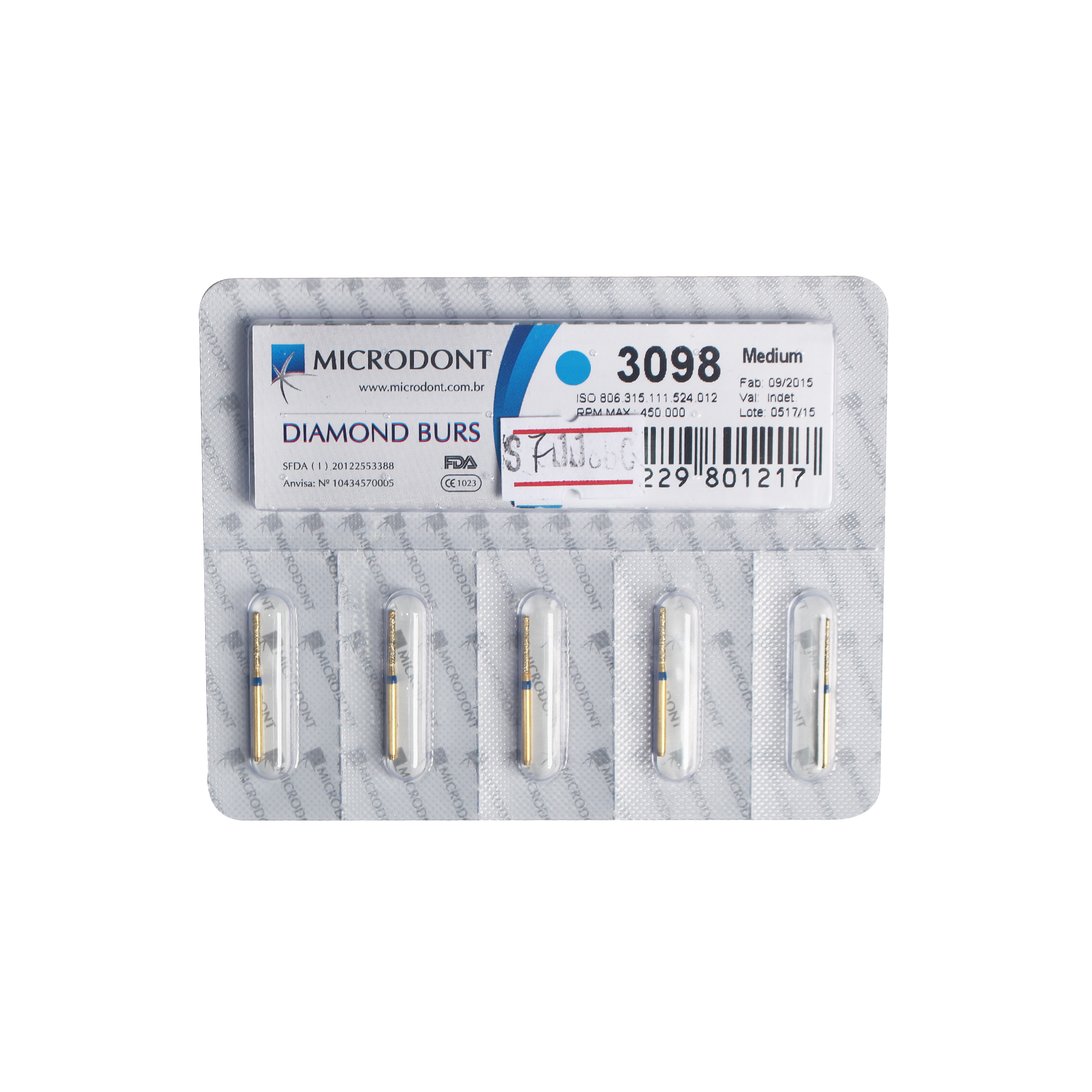 巴西微牙/MICRODONT 金刚砂车针 SF-11,5支/板