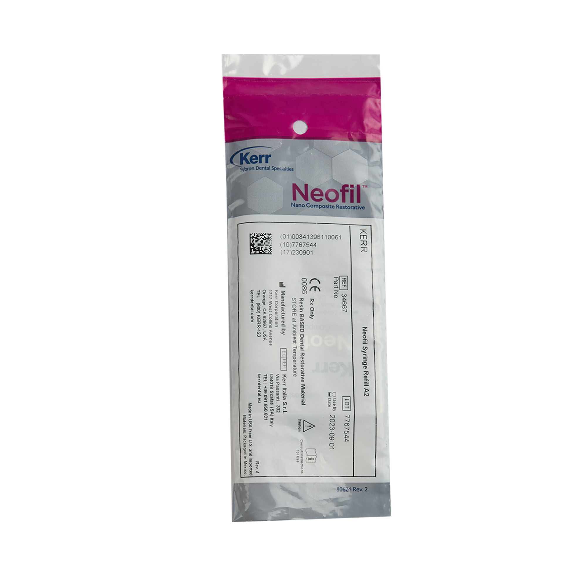 科尔/KERR Neofil玲珑树脂 4g/支，A2，34667#（效期至2023年8月26日，特价处理）